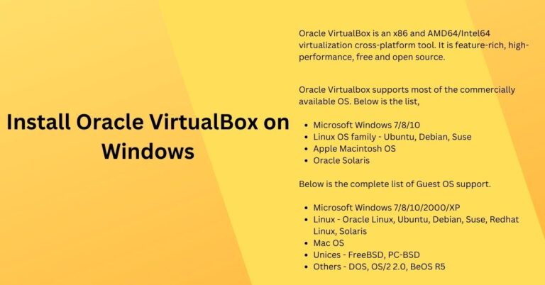 How to Install Oracle VirtualBox on Windows - Techtown